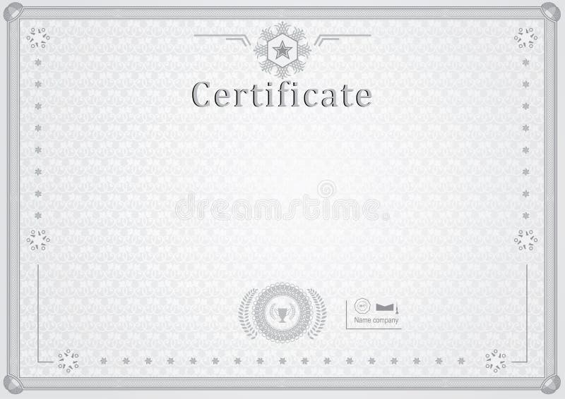 Grey Official Certificate.Guilloche Grey Border. Stock Vector ...