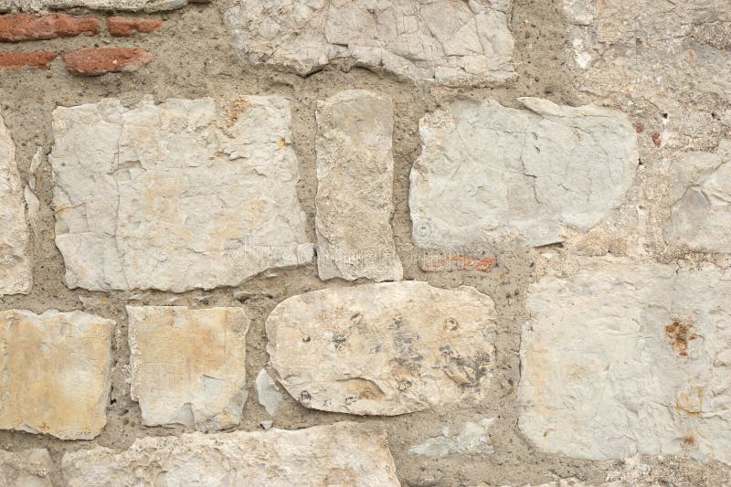 Grey Old Destroyed Brick Wall. Stock Image - Image of stone, solid ...
