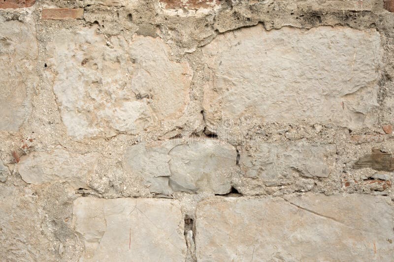 Grey Old Destroyed Brick Wall. Stock Photo - Image of stonewall ...