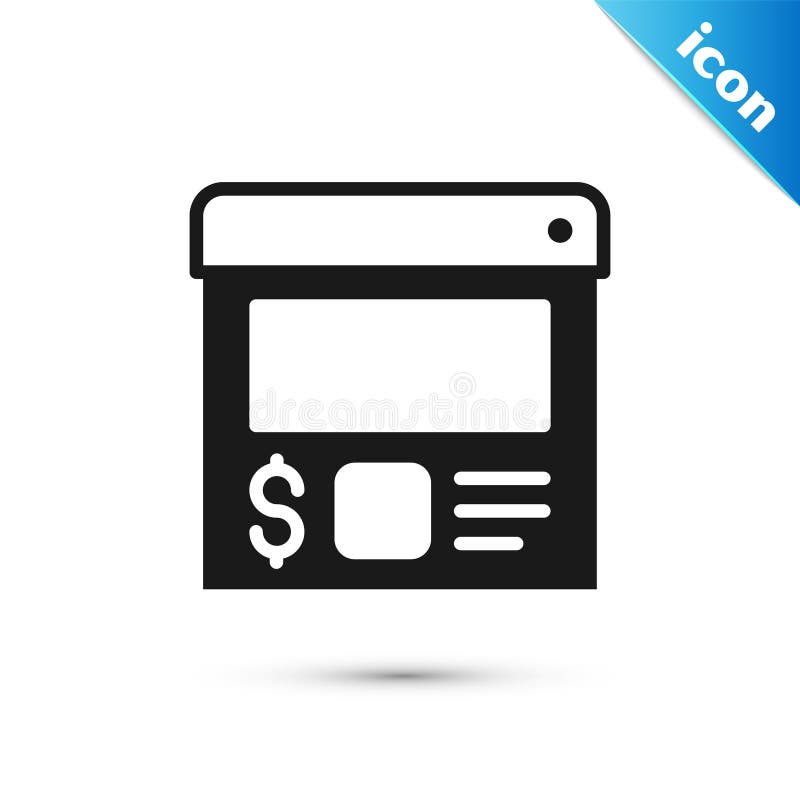 Grey Online Ordering and Food Delivery Icon Isolated on White ...