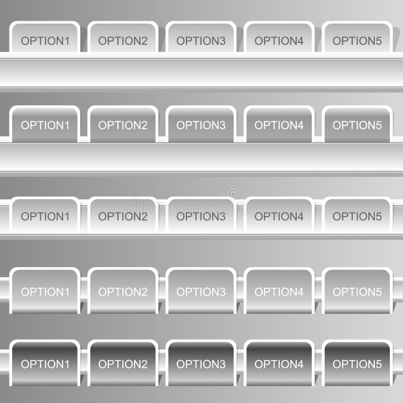 Grey Options Banners, Buttons Stock Vector - Illustration of modern ...