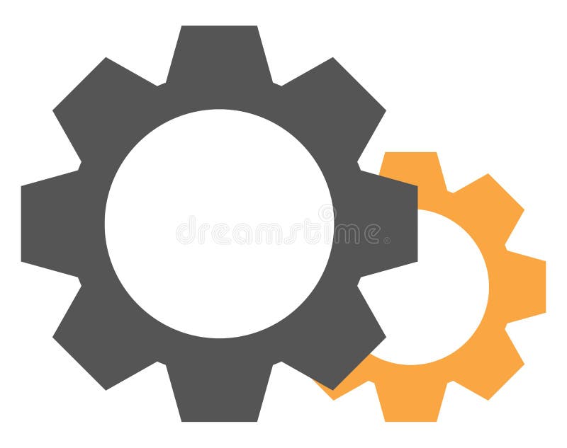 Orange Gear Abstract Art Deco Emblem Stock Vector - Illustration of ...