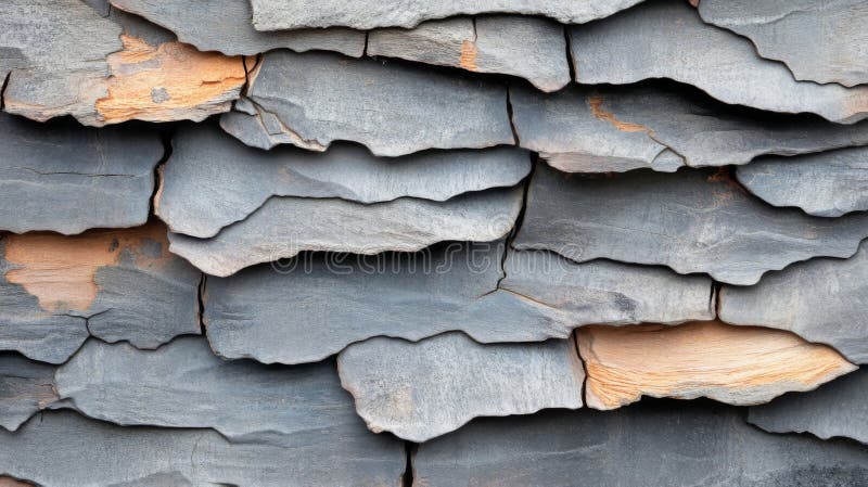 Grey and Orange Stone Slate Roof Texture Stock Illustration ...