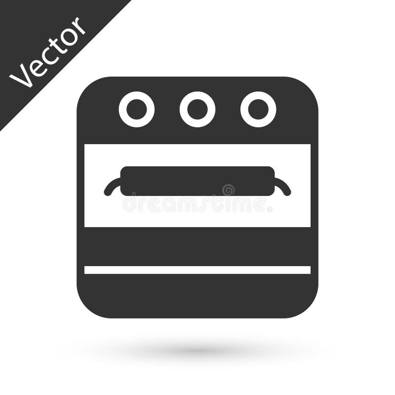 Kitchen Stove Isolated White Background Grey Gas Cooker Oven Stock ...