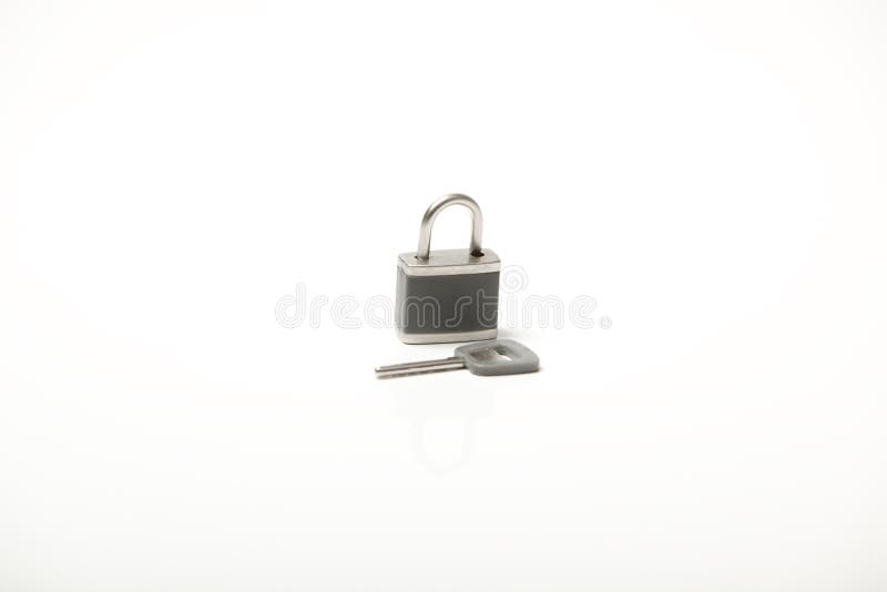 Grey padlock with key stock image. Image of crime, insurance - 11300511