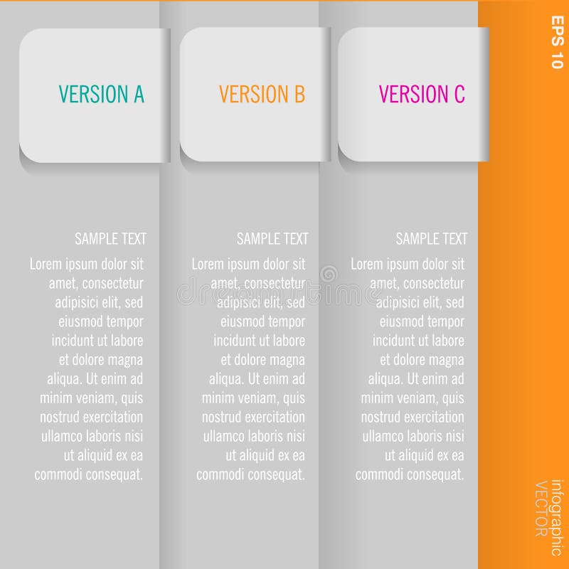 Grey Pages with Three Possibilities of Choice Stock Vector ...