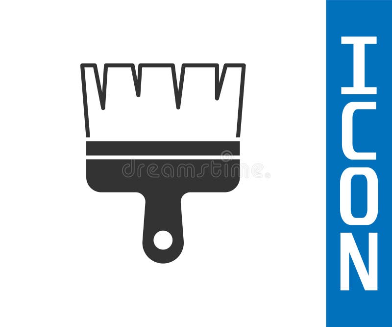 Grey Paint Brush Icon Isolated on White Background. Vector Stock Vector ...