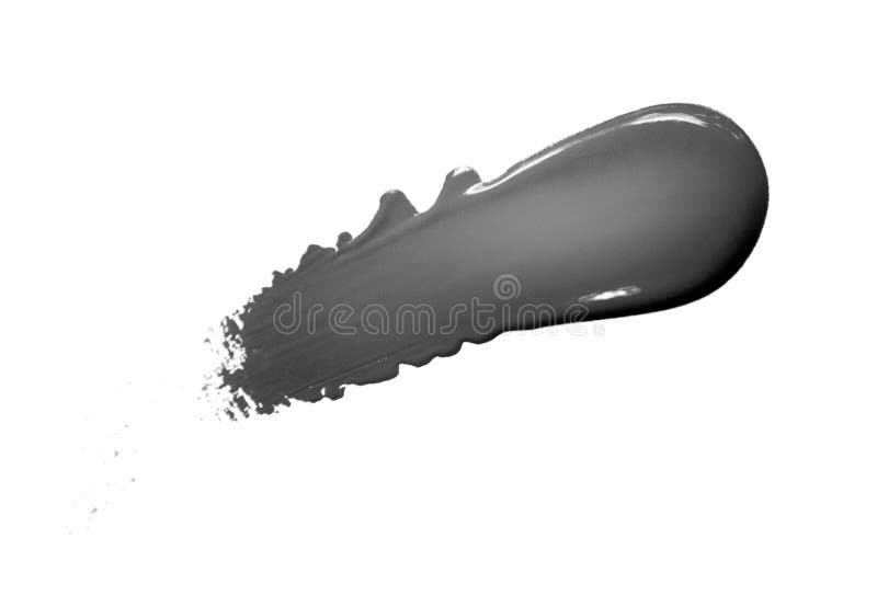 Grey Paint Brush Spot Stroke on White Stock Photo - Image of drawn ...