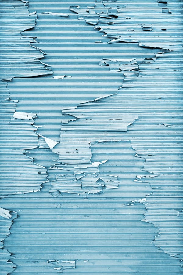 Grey Paint Peeling Off the Metallic Corrugated Surface As Grunge ...