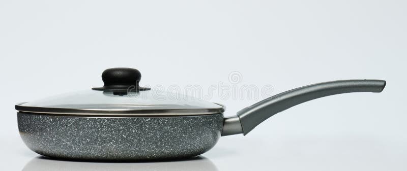Ceramic pan side view stock photo. Image of frying, handle - 216230518