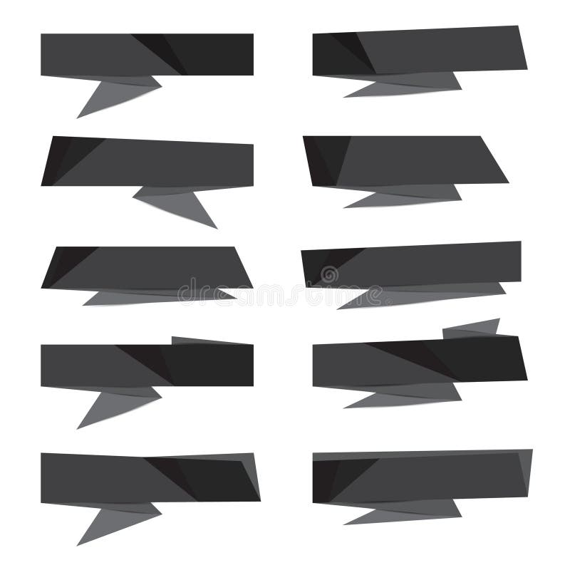 Grey Paper Banner with Shadow Stock Illustration - Illustration of ...