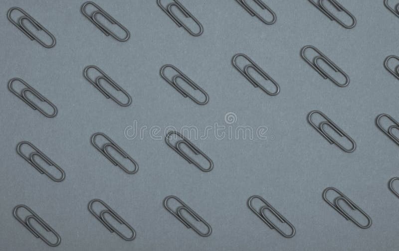 Grey Paper Clips Pattern on Background. Stock Image - Image of ...