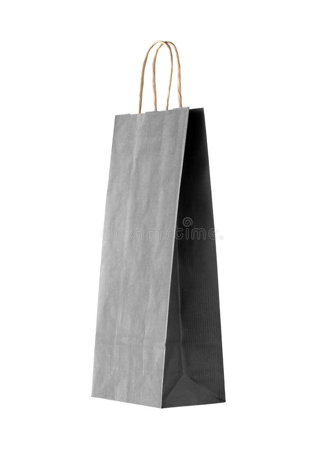Grey paper shopping bag stock image. Image of clear - 180241615