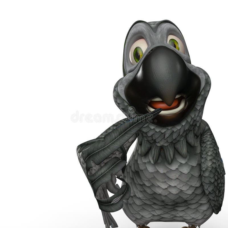 Grey Parrot Cartoon Model Pose Stock Illustration - Illustration of ...