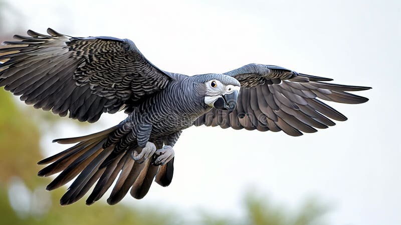 A Grey Parrot is Flying in the Air Stock Footage - Video of raptor ...