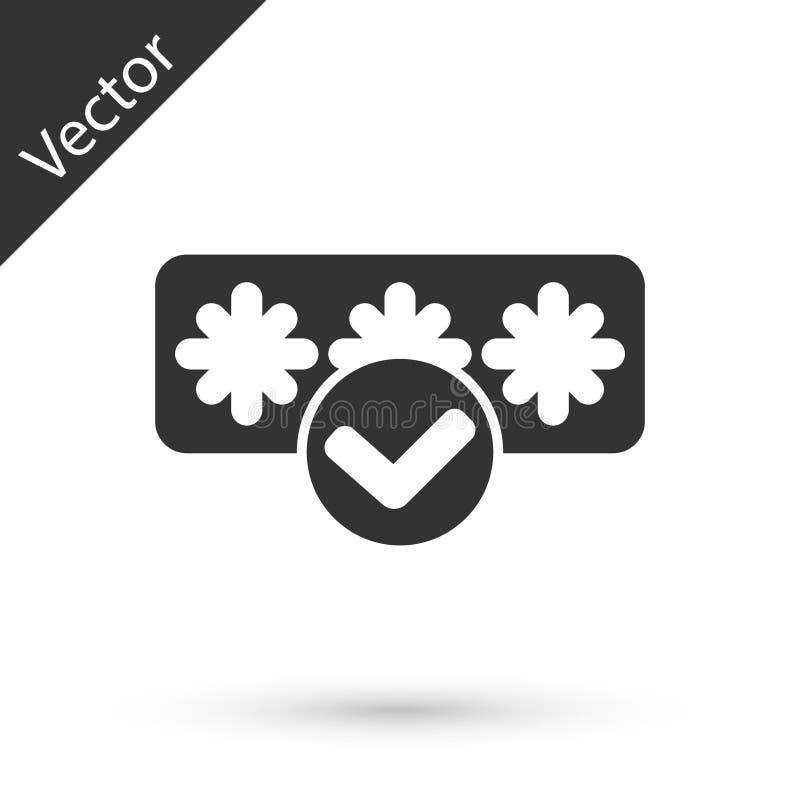 Grey Password Protection and Safety Access Icon Isolated on White ...