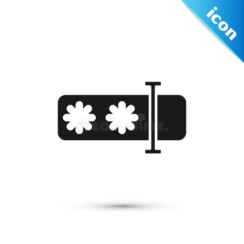 Grey Password Protection and Safety Access Icon Isolated on White ...