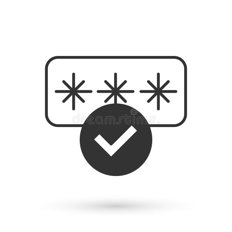 Grey Password Protection and Safety Access Icon Isolated on White ...