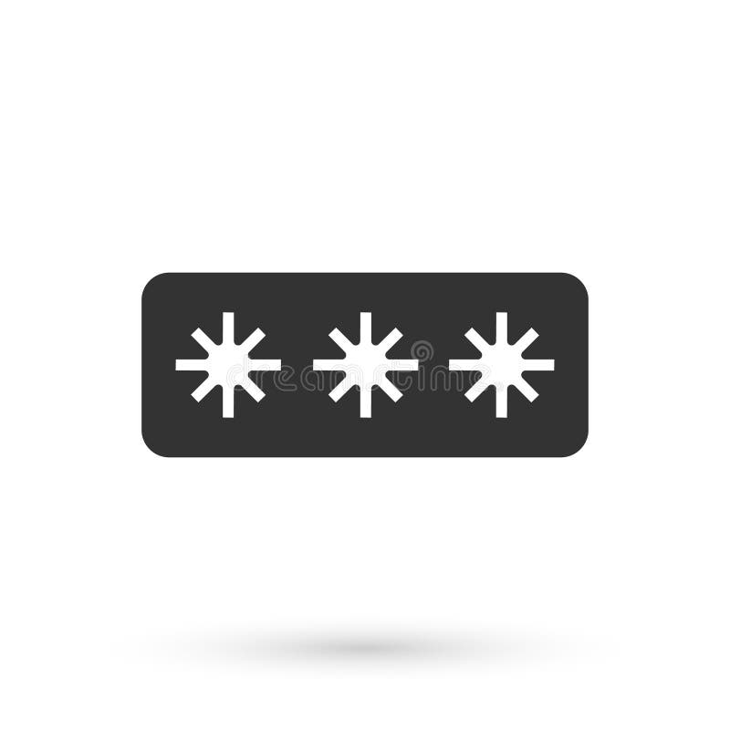 Grey Password Protection and Safety Access Icon Isolated on White ...