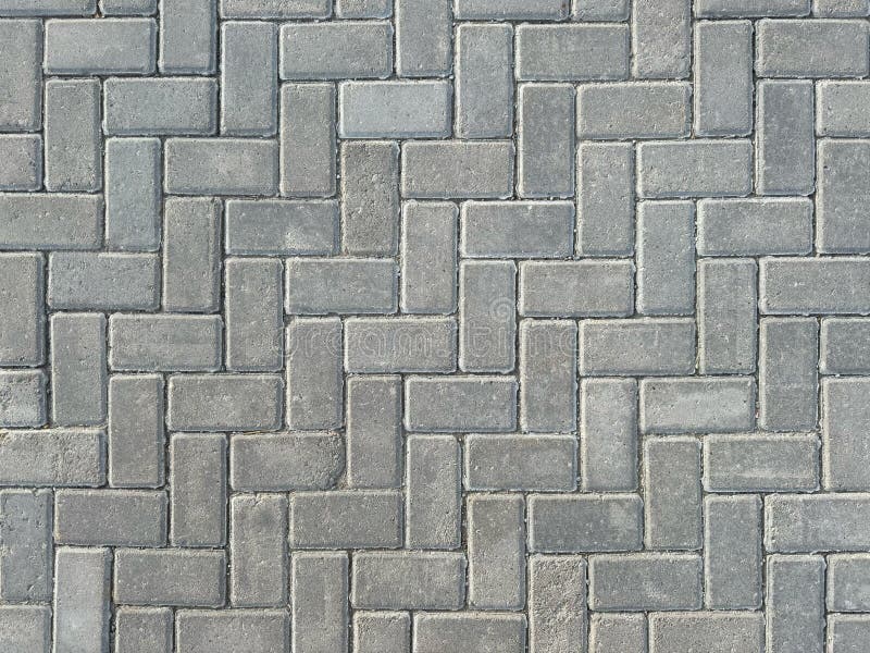 Grey Paving Slabs with Rectangular Shape. Sidewalk Decoration with ...