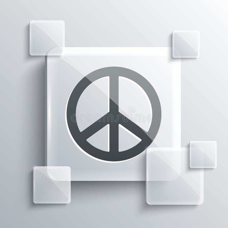 Grey Peace Icon Isolated on Beige Background. Hippie Symbol of Peace ...