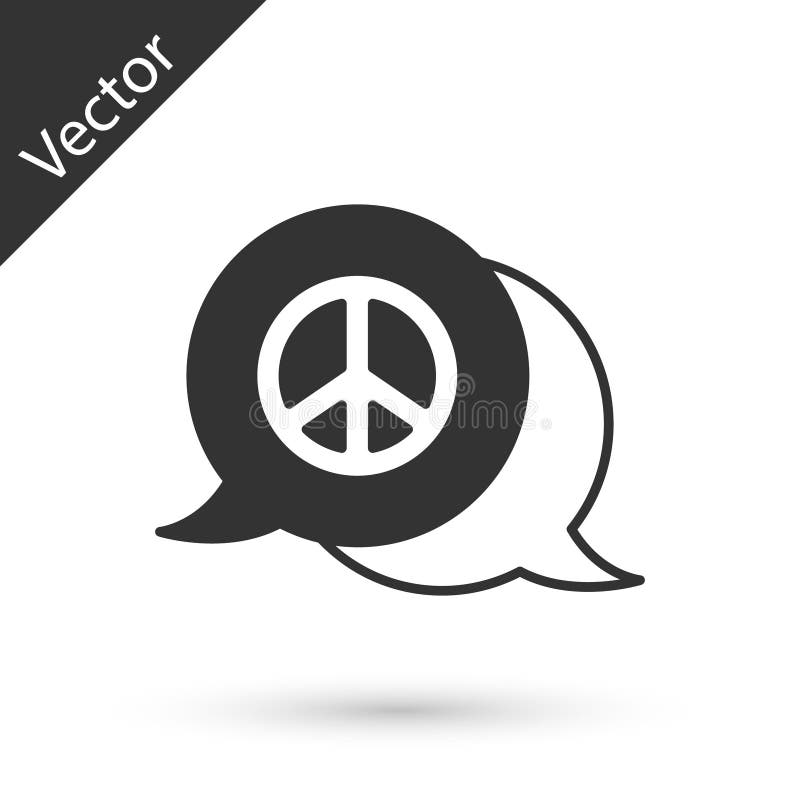 Grey Peace Icon Isolated on White Background. Hippie Symbol of Peace ...