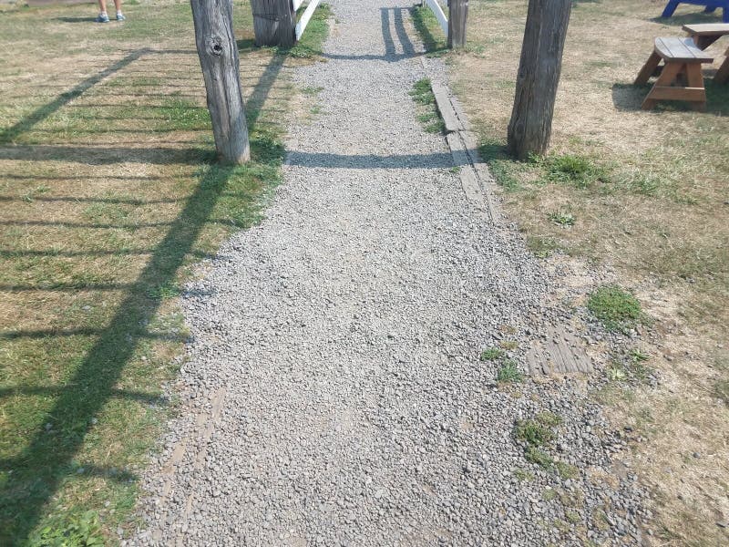 Pebble Path Or Trail With Water In Wetland Area With Building Stock ...