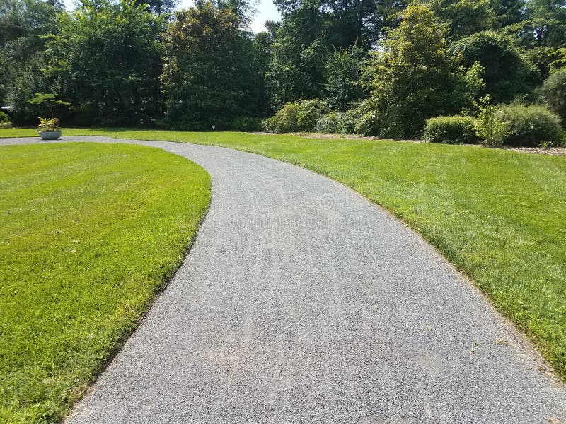 Grey Pebble Trail or Path and Green Grass Stock Photo - Image of green ...