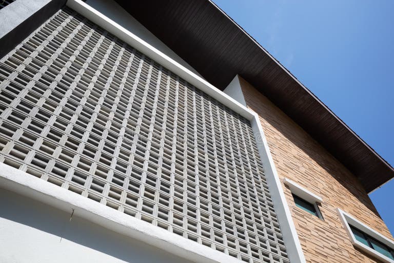 Grey Perforated Bricks with Air Gaps by the Side of a Building Stock ...