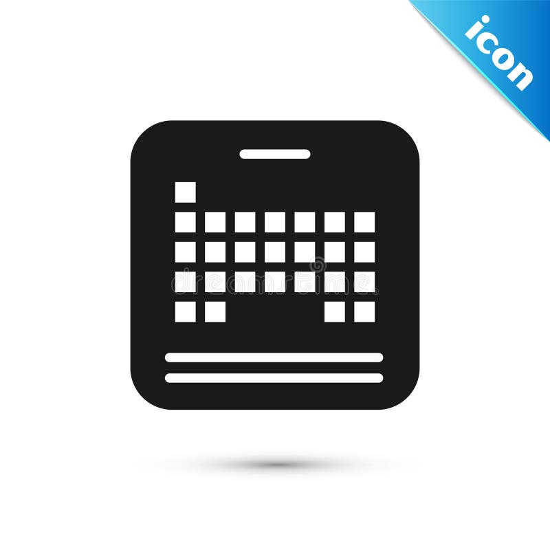 Grey Periodic Table of the Elements Icon Isolated on White Background ...