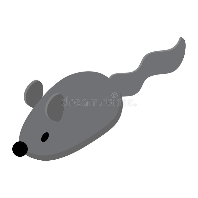 Grey Pet Toy Mouse Isolated on White Isometric View Stock Vector ...