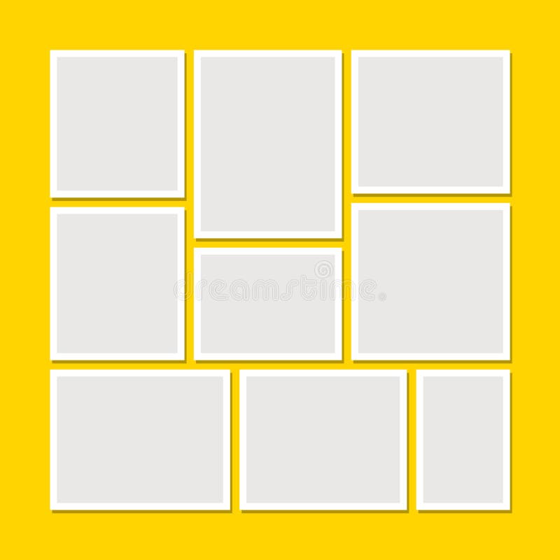 A Row of Framed Frames on a Wall Stock Vector - Illustration of ...