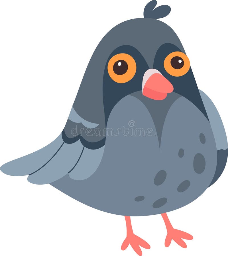 Pigeon Character with Ball stock vector. Illustration of isolated ...