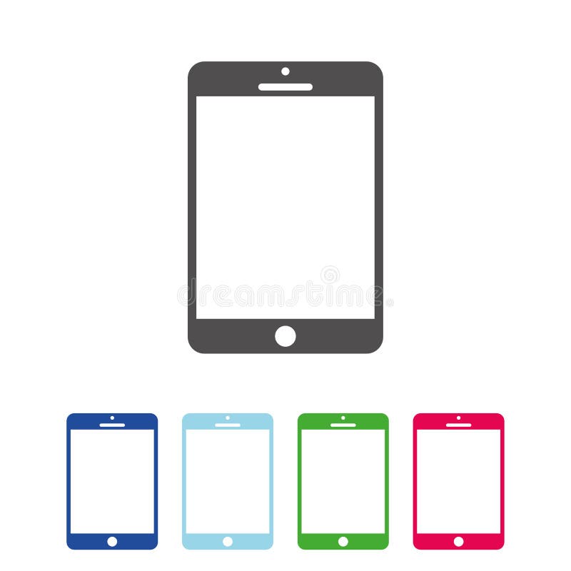 Blue Tablet with White Screen Icon Vector Eps10. Ipad Tablet with White ...