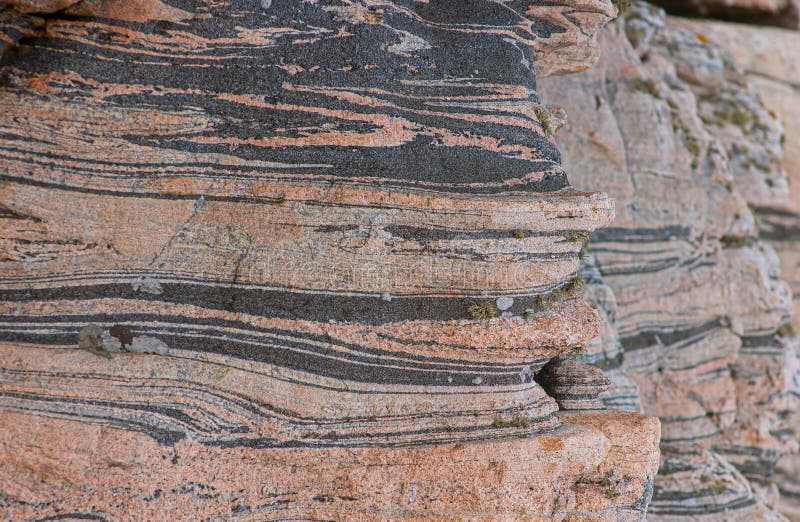 Grey and Pink Gneiss Metamorphic Rock Stock Photo - Image of mineral ...