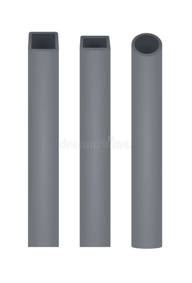Grey pipe tubes set stock vector. Illustration of closeup - 176685025