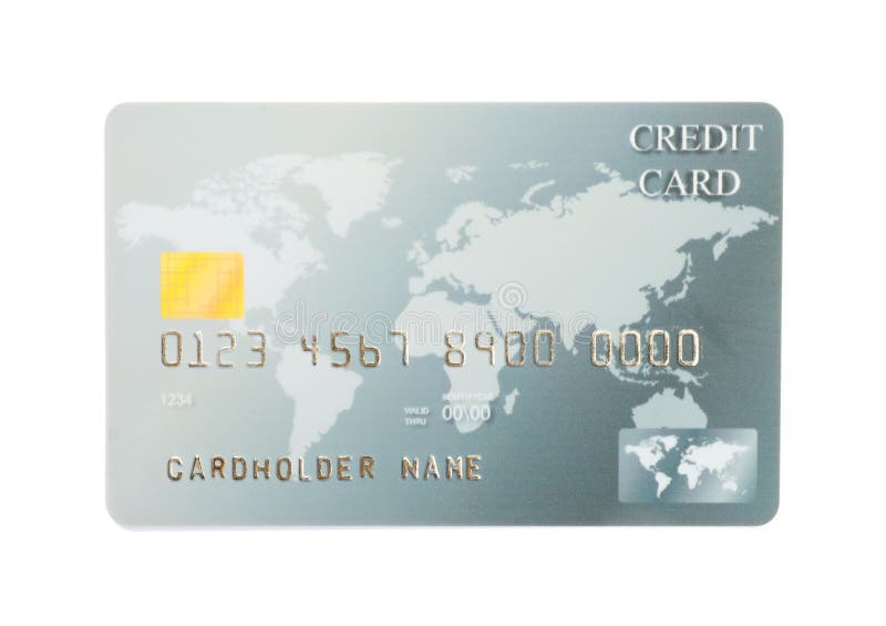 Grey Plastic Credit Card Isolated Stock Image - Image of business ...