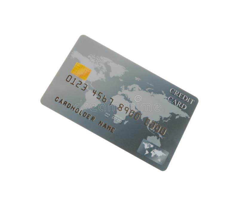Grey Plastic Credit Card Isolated Stock Photo - Image of account ...