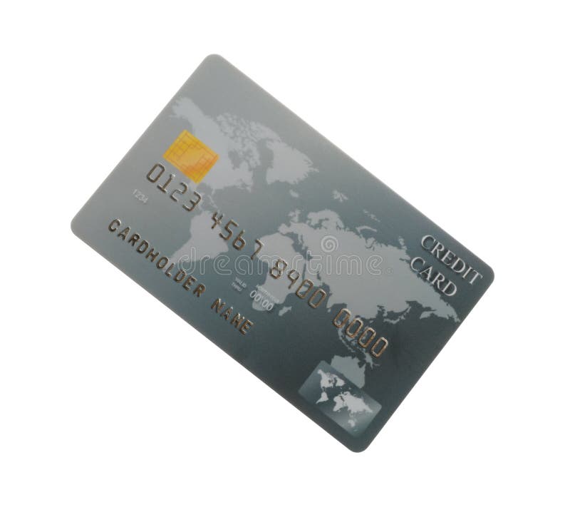Grey Plastic Credit Card Isolated Stock Photo - Image of financial ...