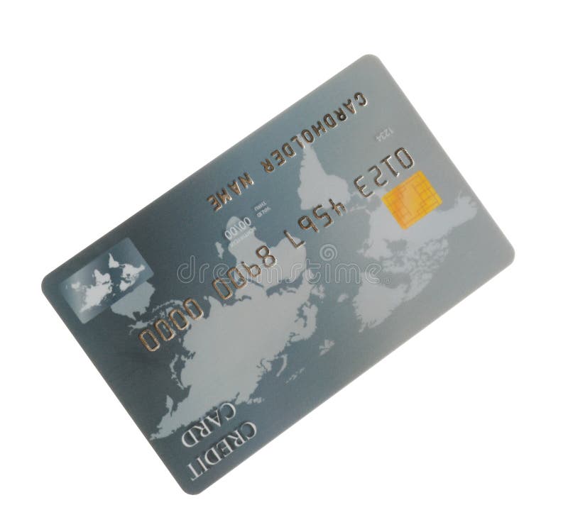 Grey Plastic Credit Card Isolated Stock Image - Image of financial ...