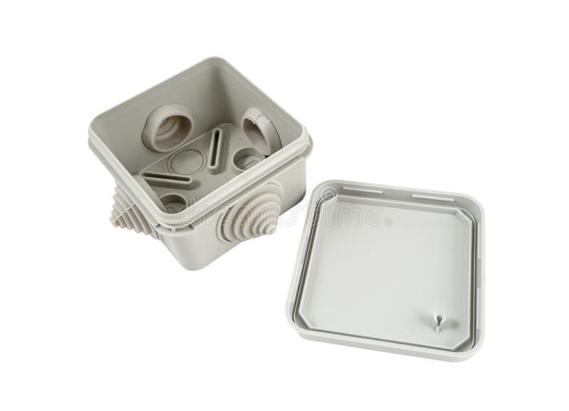 Grey Plastic Electrical Junction Stock Image - Image of junction ...