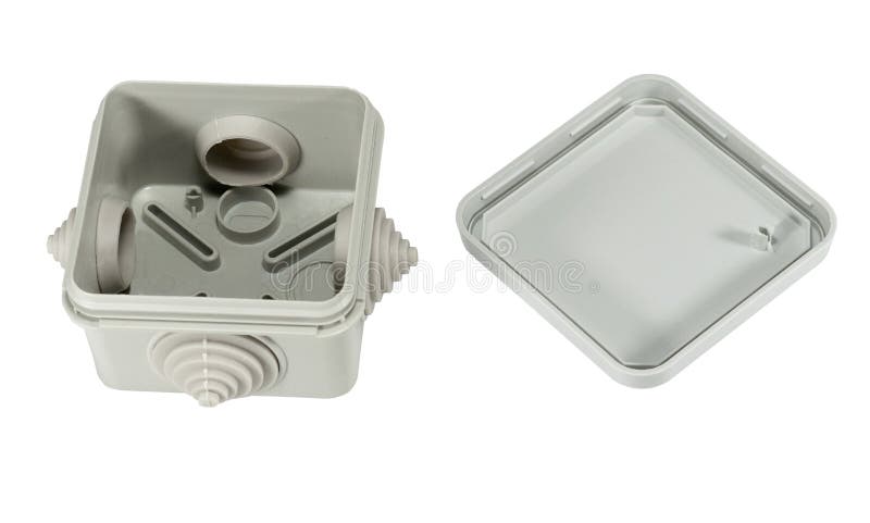 Grey Plastic Electrical Junction Stock Image - Image of junction ...