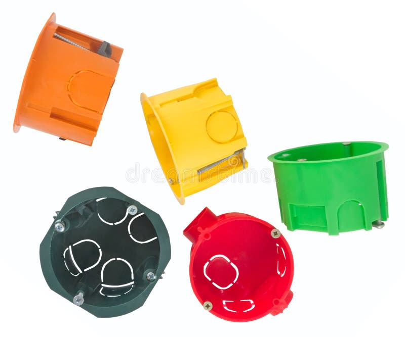 Grey Plastic Electrical Junction Stock Image - Image of plastic ...