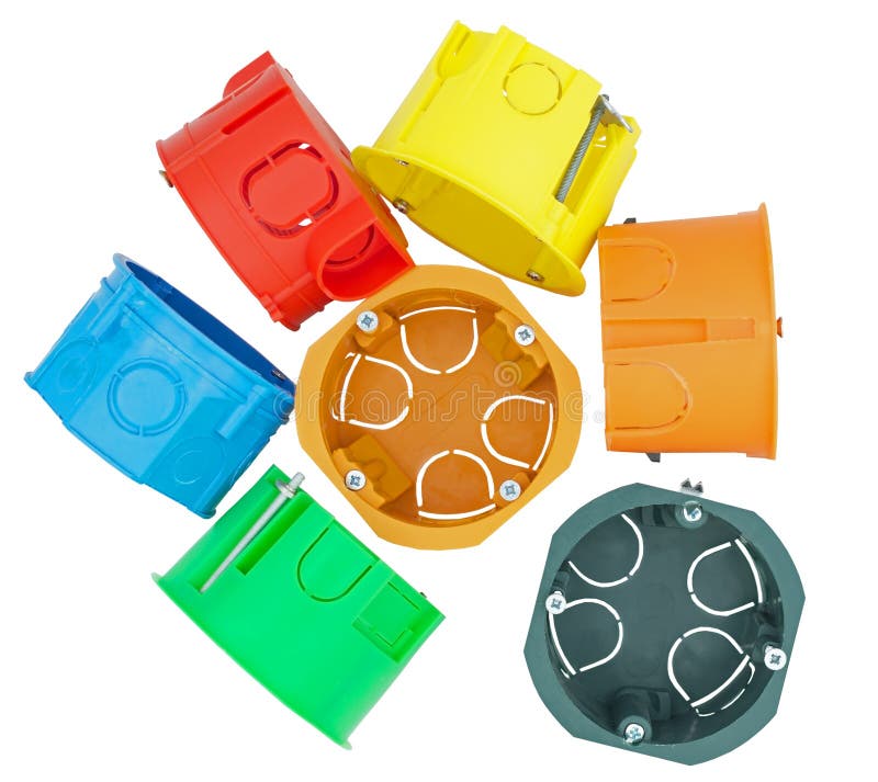 Grey Plastic Electrical Junction Stock Image - Image of junction ...