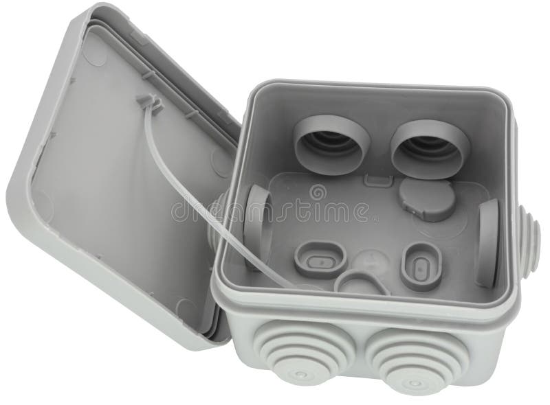 Grey Plastic Electrical Junction Stock Image - Image of junction ...