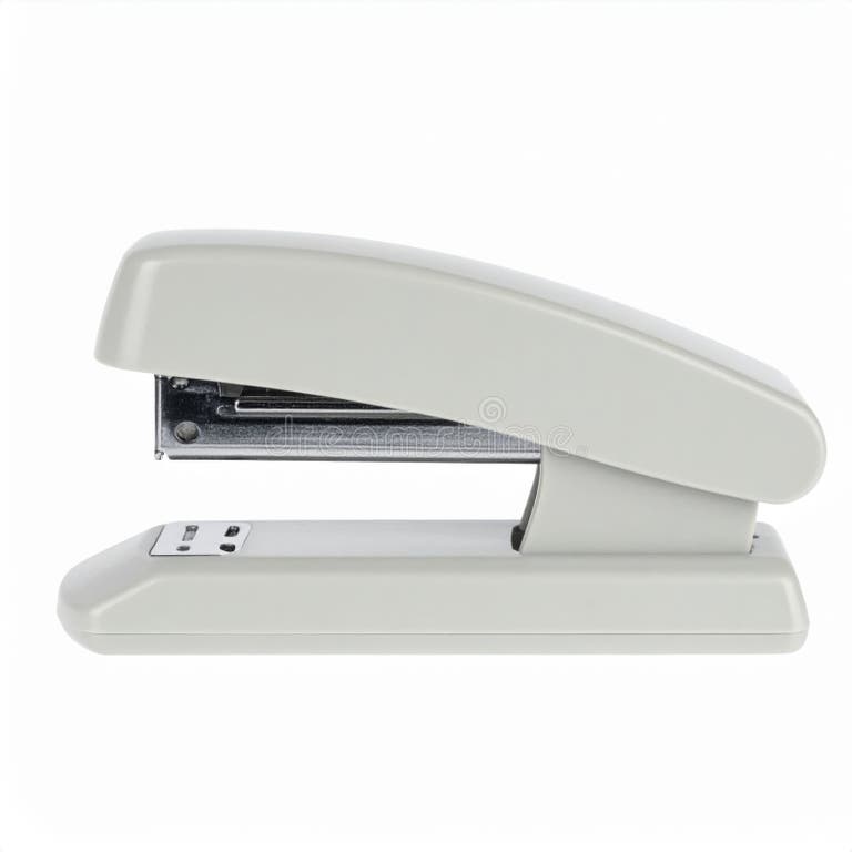 Grey Plastic Stapler on White Background Stock Illustration ...