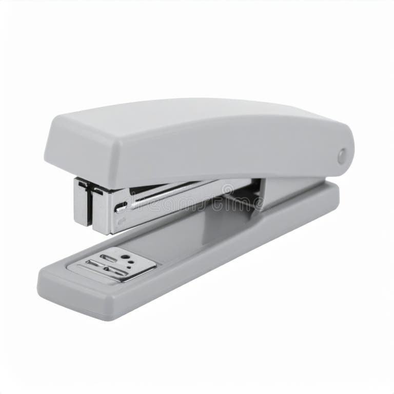 Grey Plastic Stapler on White Background Stock Illustration ...