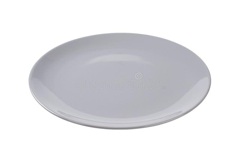 Grey Plate Isolated on White Stock Photo - Image of dish, single: 73792408