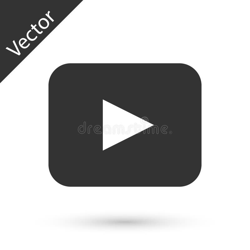 Grey play button stock vector. Illustration of play, video - 33779175