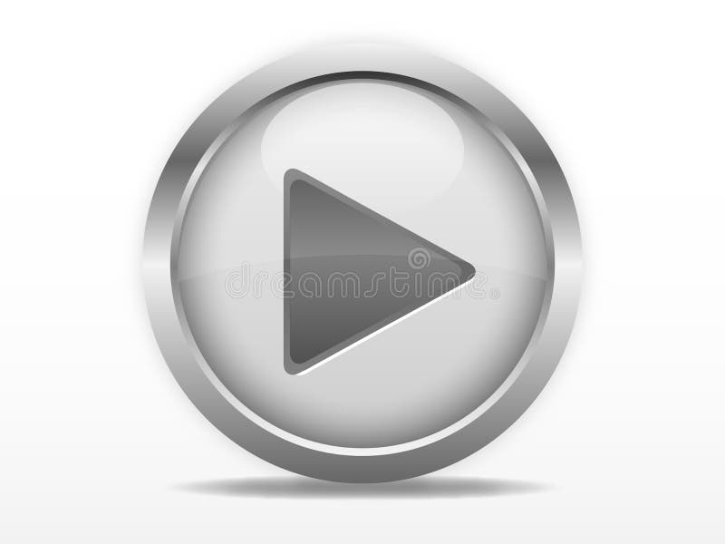 Grey play button stock vector. Illustration of play, video - 33779175